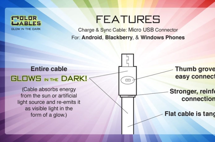 Color Cables: Glow in the Dark, Charge & Sync Cables | Indiegogo
