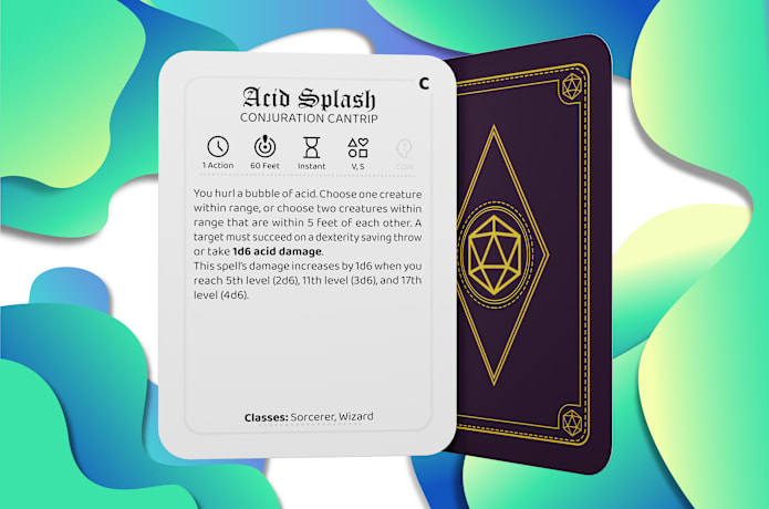 Custom Dungeon and Dragons Spell Cards | Indiegogo